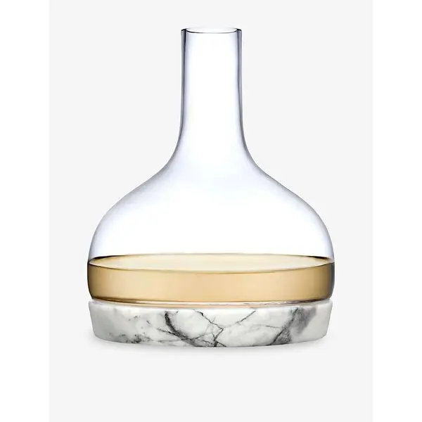 NUDE Chill Crystal Glass Carafe And Marble Base Set