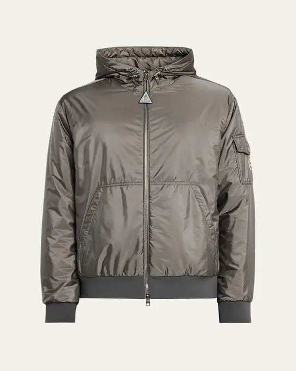Moncler Poiliot Hooded Nylon Down Jacket - Medium Grey