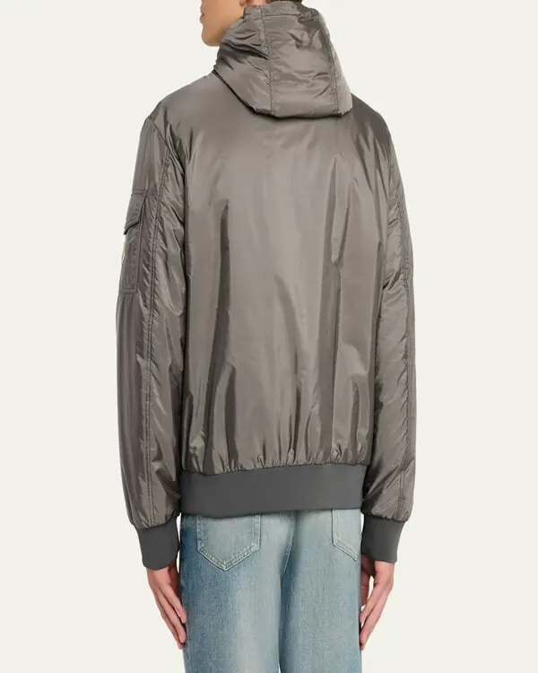 Moncler Poiliot Hooded Nylon Down Jacket - Medium Grey