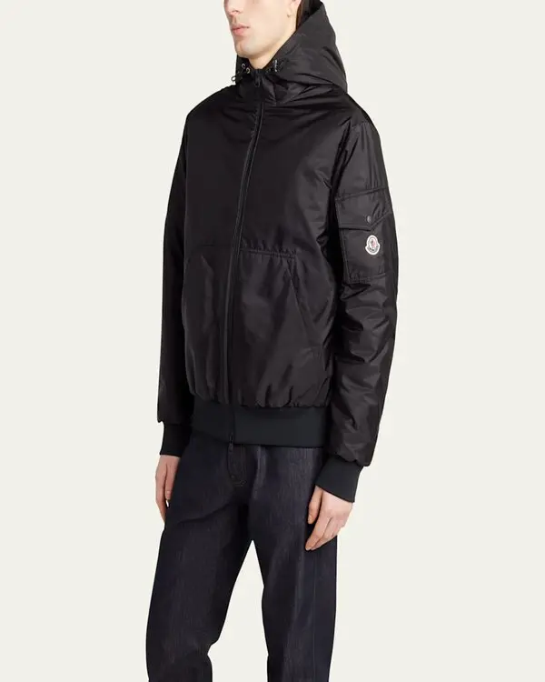 Moncler Poiliot Hooded Nylon Down Jacket - Medium Grey