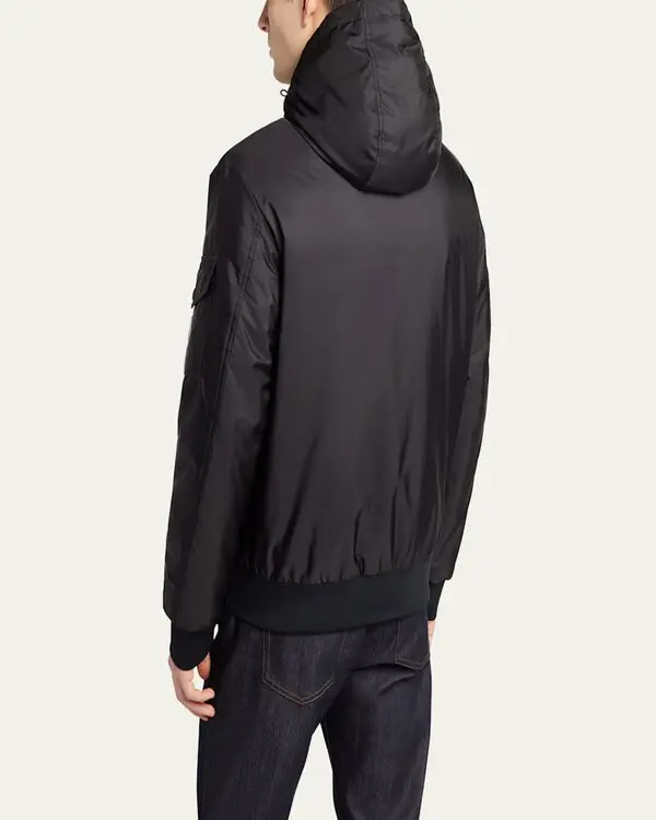 Moncler Poiliot Hooded Nylon Down Jacket - Medium Grey