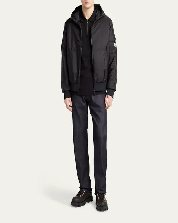 Moncler Poiliot Hooded Nylon Down Jacket - Medium Grey