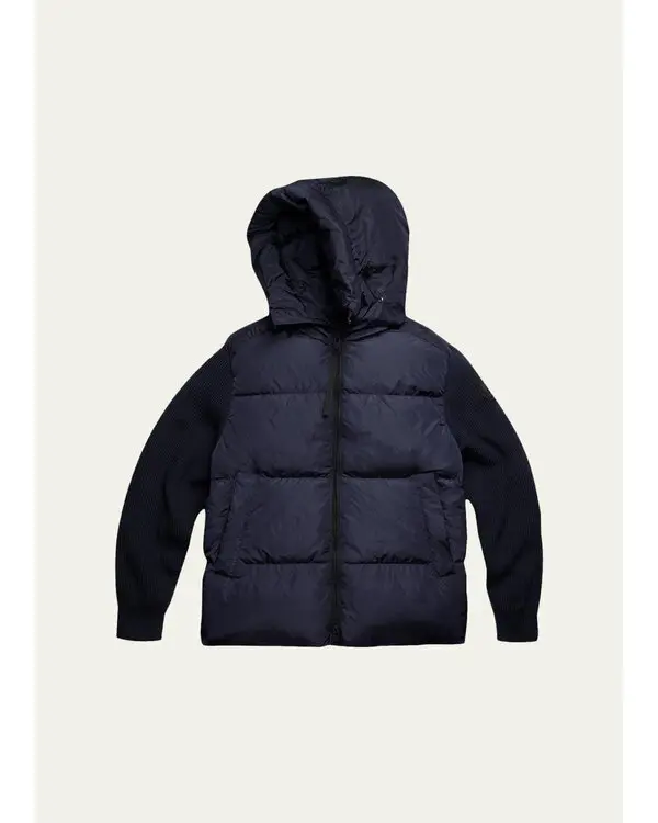 Canada Goose Hybridge Wool-knit Down Jacket - Navy