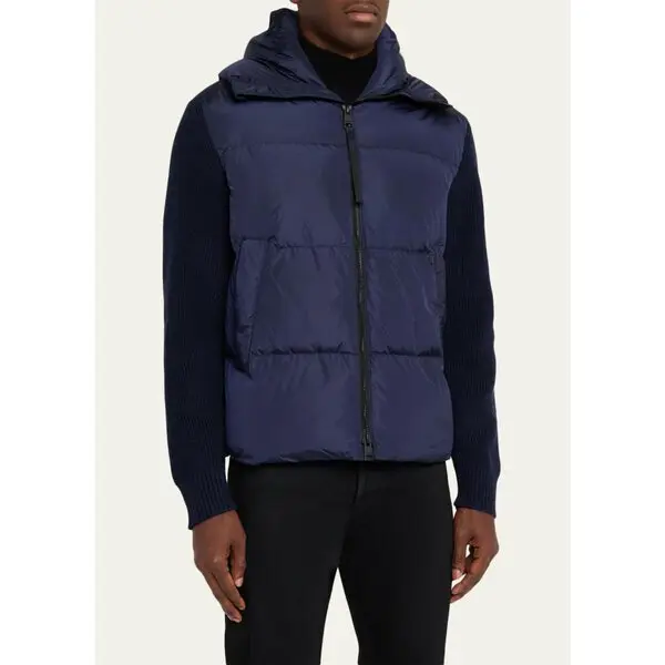 Canada Goose Hybridge Wool-knit Down Jacket - Navy
