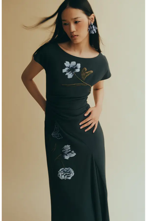 staud a line dress STAUD, Joy Maxi Dress in Black, Size 12 main image 0