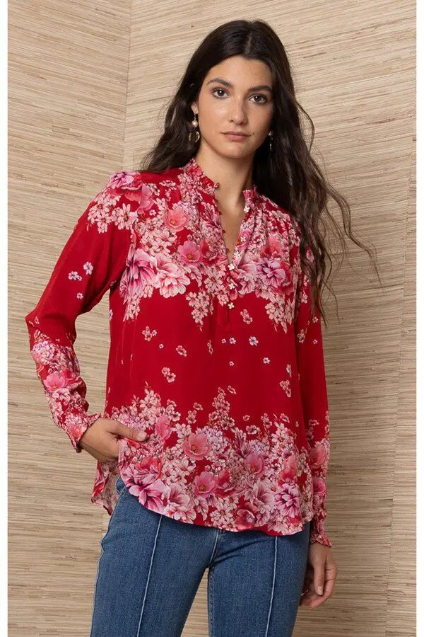 Hale Bob Silk Marlowe Top - Red
