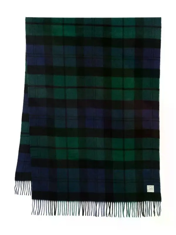 TOTEME Checked Cashmere Scarf - Blue