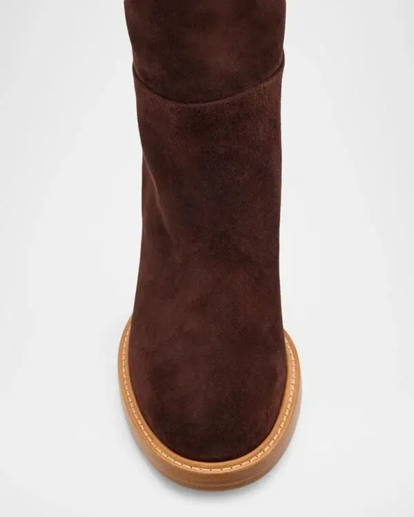 Gabriela Hearst Bocca Suede Knee-high Boots - Dark Choco