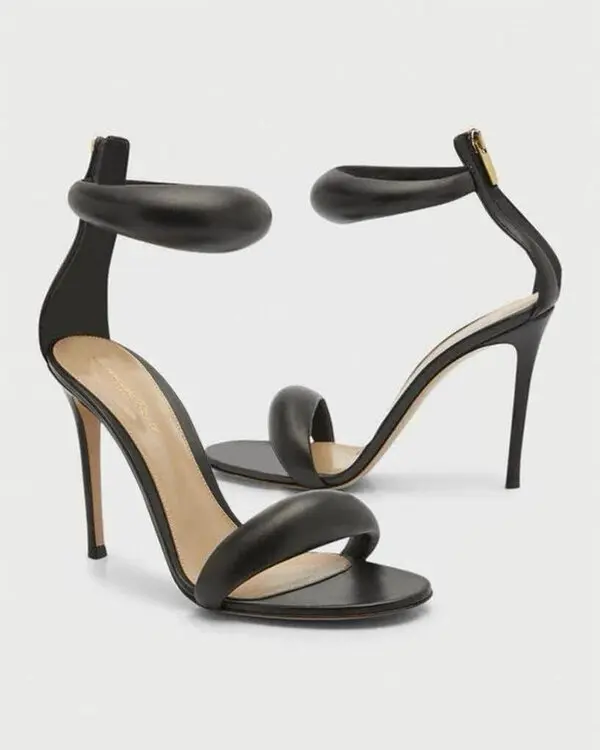 GIANVITO ROSSI Bijoux 105 Napa Leather Sandals - Black