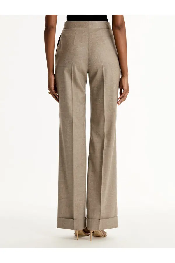 Oscar De La Renta Wool-blend Wide-leg Pants - Natural