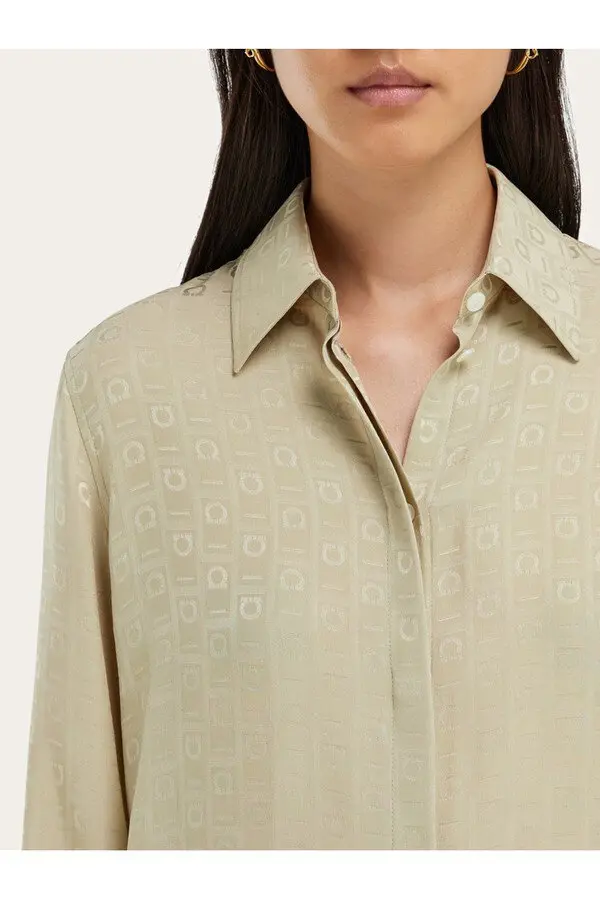 FERRAGAMO Monogram Silk Shirt
