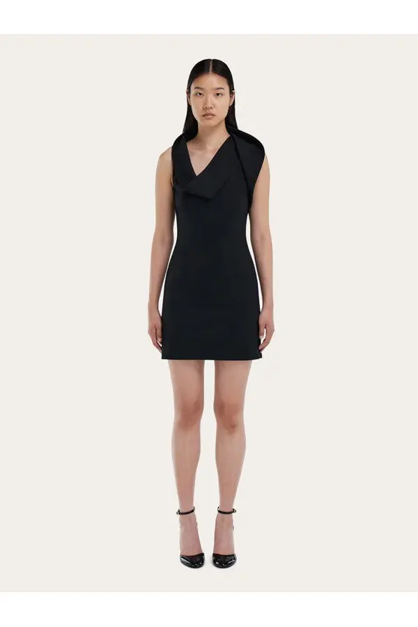 FERRAGAMO Short Asymmetric Dress - Black