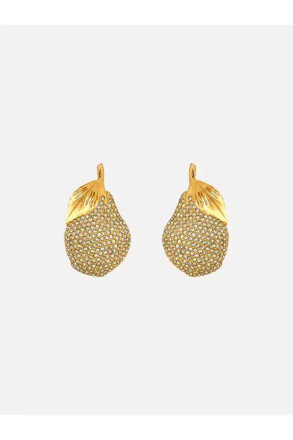 Oscar De La Renta Pavé Pear Earrings - Gold