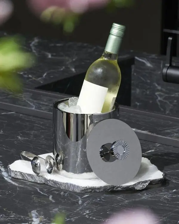 ANNA NEW YORK Striations Ice Bucket & Tongs Set