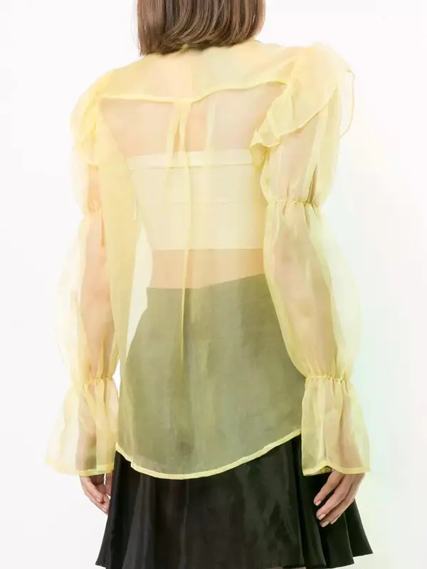MACGRAW Souffle Sheer Blouse - Yellow