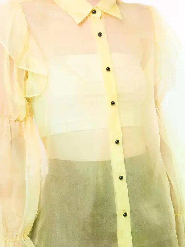 MACGRAW Souffle Sheer Blouse - Yellow