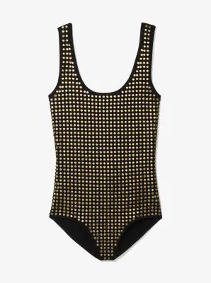 Michael Kors Studded Viscose Blend Bodysuit