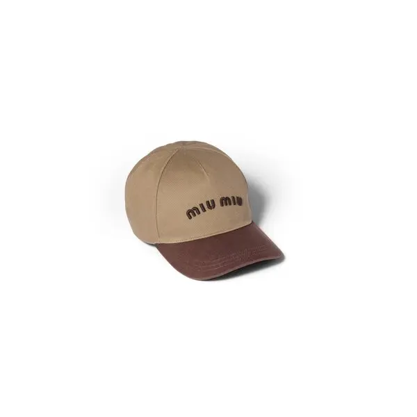 Miu Miu Baseball Cap - Dove/dark Brown