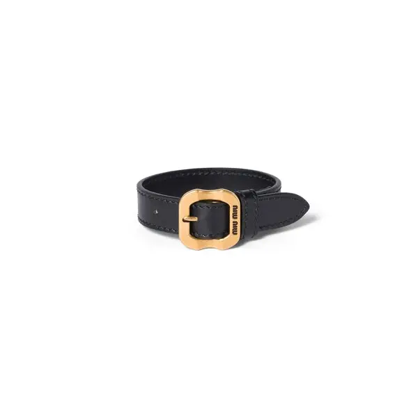 Miu Miu Leather Bracelet - Black