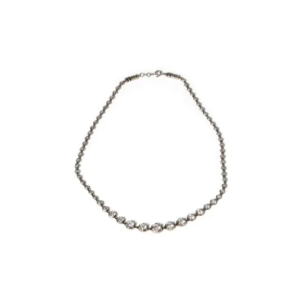 Miu Miu Metal Necklace With Crystals - Silver