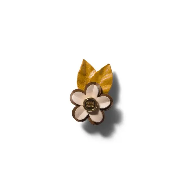 Miu Miu Floral Brooch - Powder Pink/hazelnut