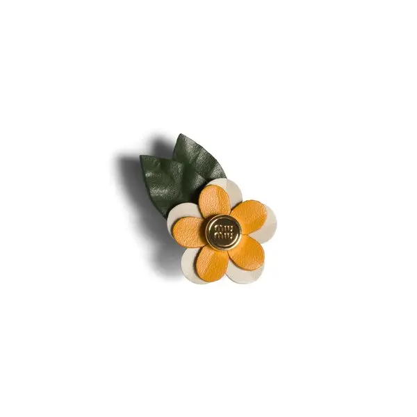 Miu Miu Floral Brooch - Ochre/white