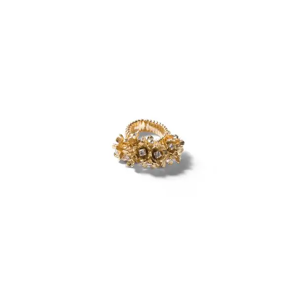 Miu Miu Metal Ring With Crystals - Gold/crystal