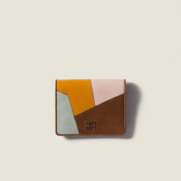 Miu Miu Small Leather Patchwork Wallet - Oak