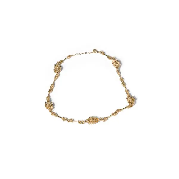 Miu Miu Metal Chain Necklace With Crystals - Gold/crystal