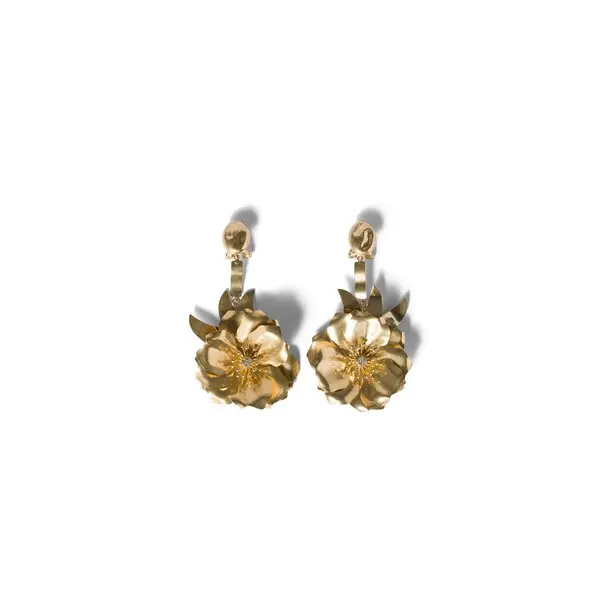 Miu Miu Crystal Embellished Metal Earrings - Gold/crystal
