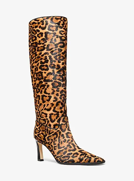 Michael Kors Darrah Leopard Print Calf Hair Boot - Yellow