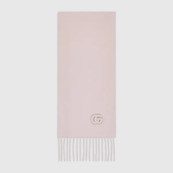 Gucci Cashmere Scarf With Patch Cashmere - Pink