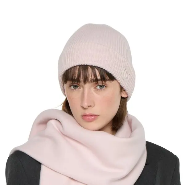 Gucci Cashmere Hat With Double G Patch Pink Editorialist