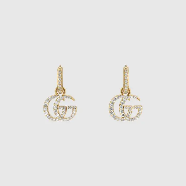 Gucci Gg Marmont Crystal Earrings - Crystals