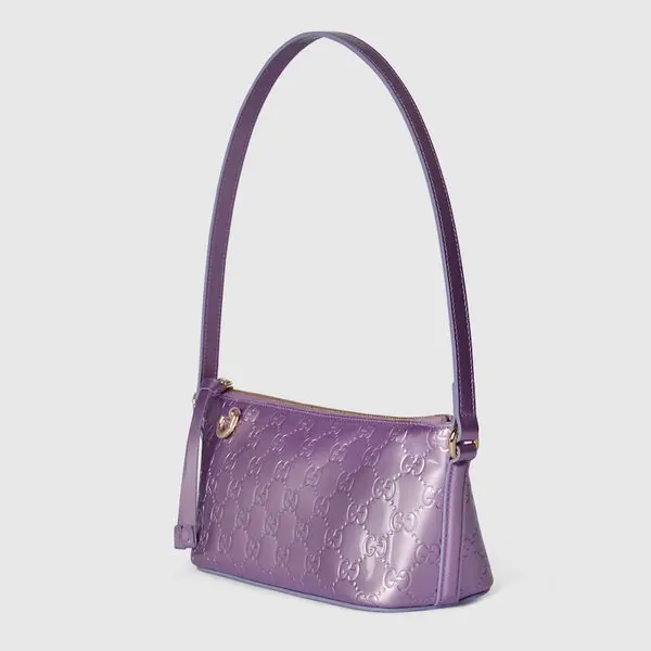Gucci Gg Emblem Small Shoulder Bag - Pink | Editorialist