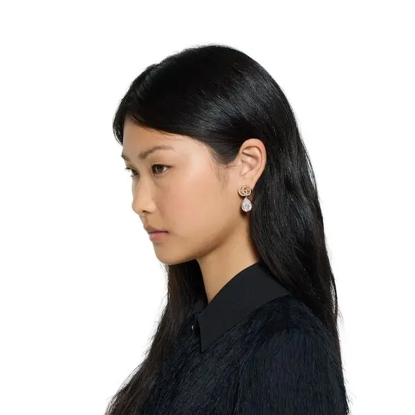 Gucci Gg Marmont Crystal Drop Earrings - Crystals