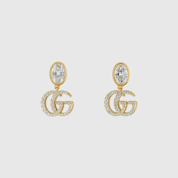 Gucci Gg Marmont Crystal Earrings - Crystals