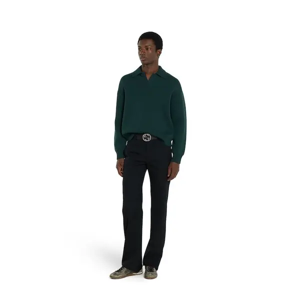 Gucci Reversible Belt With Interlocking G Buckle - Black