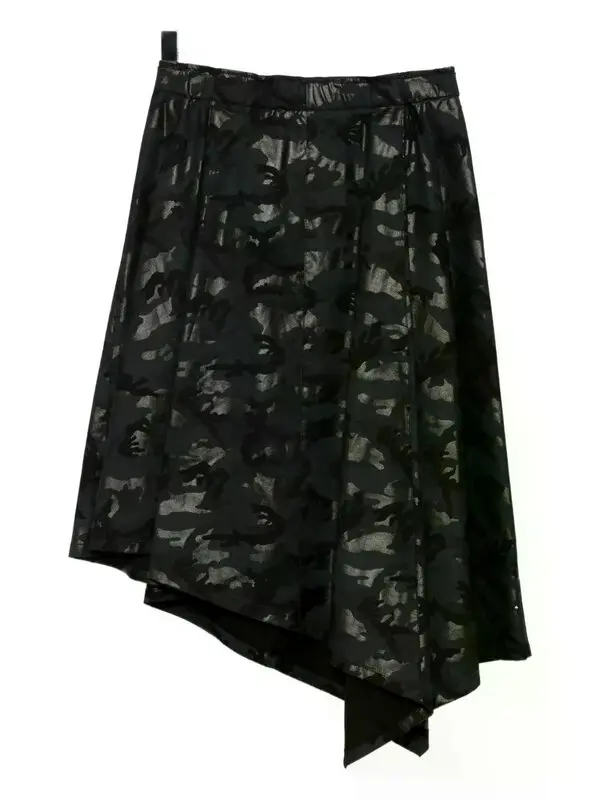 JUUN.J Asymmetric Camouflage Skirt