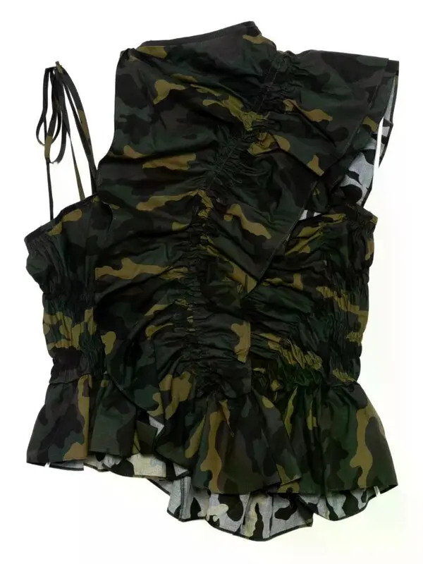 JUUN.J Camo Shirring Top