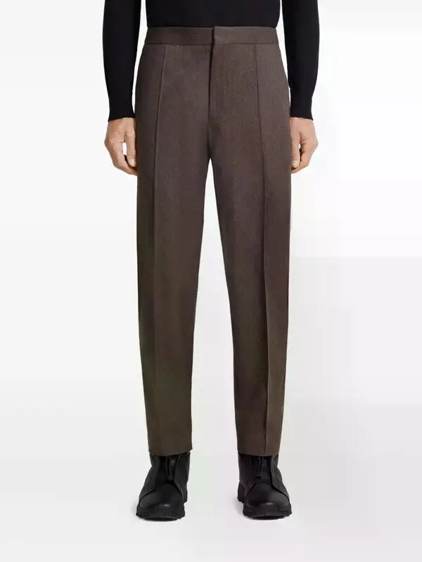 Zegna Elasticated-waistband Trousers - Brown