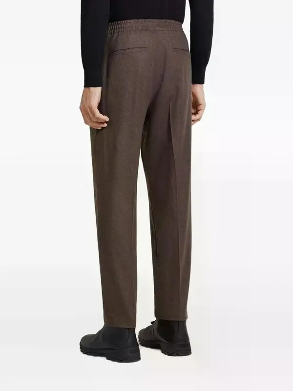 Zegna Elasticated-waistband Trousers - Brown