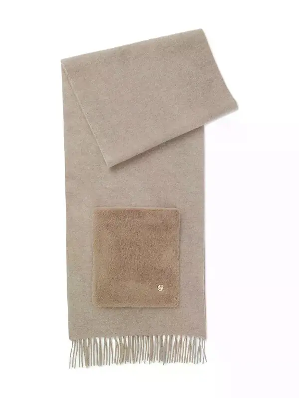 BOSS Pocket-detail Fringed Scarf - Brown