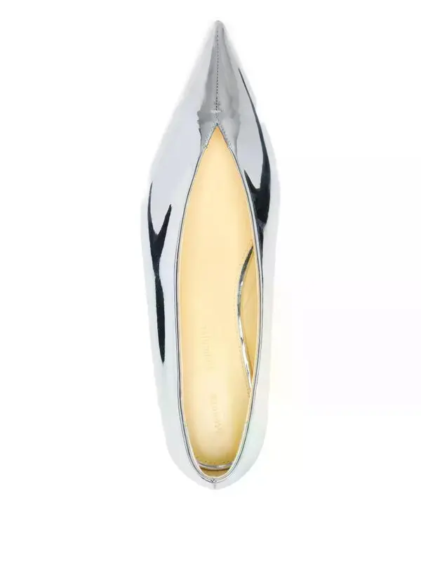 Proenza Schouler Slash Pointed-toe Flat Pumps - Silver