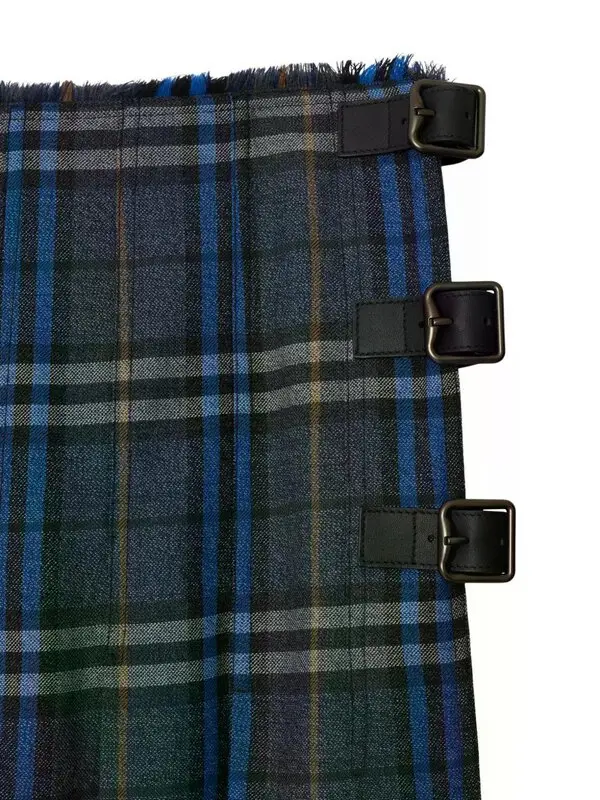Burberry Check Midi Skirt - Grey