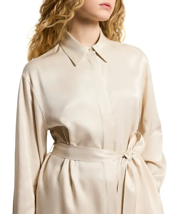 Peserico Belted Long Sleeve Blouse