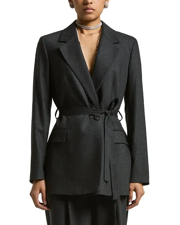 Peserico Notch Collar Belted Blazer