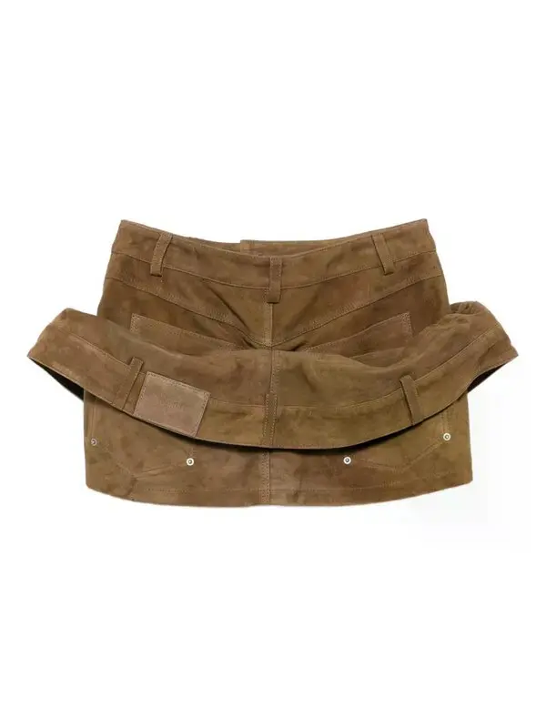JUUN.J Layered Suede Mini Skirt