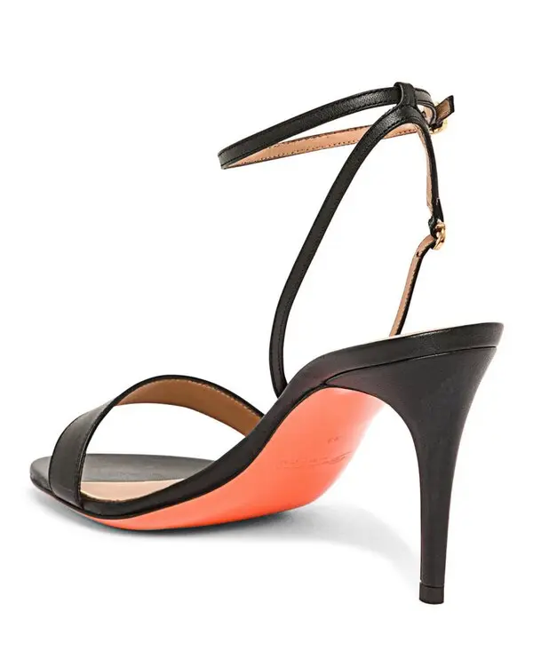 Santoni Leather High-heel Sandal - Black