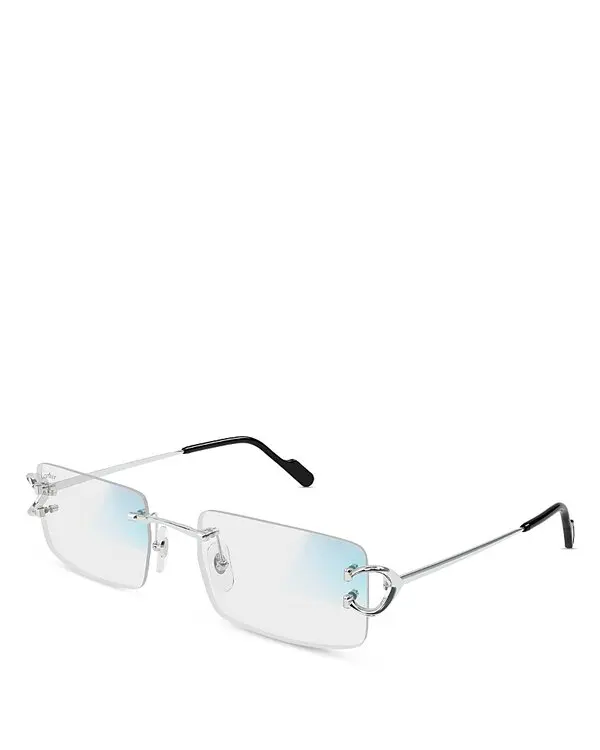 CARTIER Rectangle Photochromic Sunglasses, 56mm - Silver